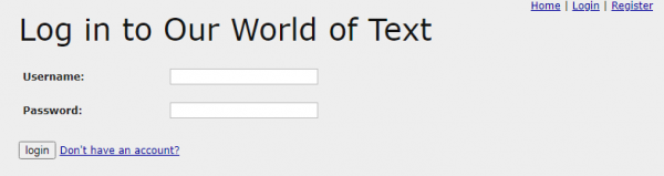 Account - Our World of Text Wiki